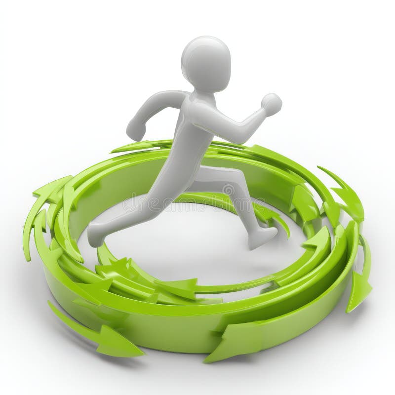 A Greencolored Man is Running Around in a Circle Made Up of Green ...