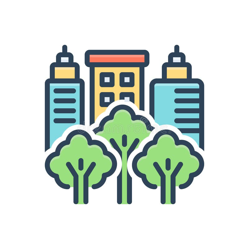 Color Illustration Icon for Greene, Greenery and Environment Stock ...