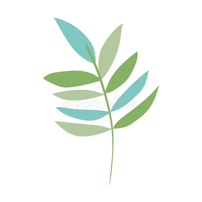 Greenery Branch Leaves Foliage Ecology Botanical Icon Stock Vector ...