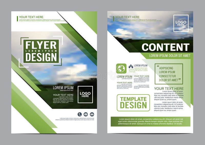 Greenery Brochure Layout Design Template. Annual Report Flyer Leaflet ...