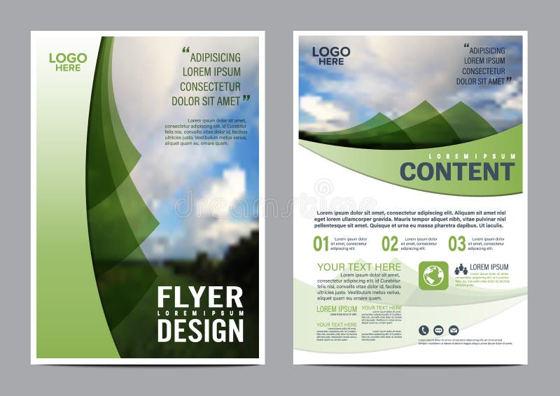 Greenery Brochure Layout Design Template. Annual Report Flyer Leaflet ...