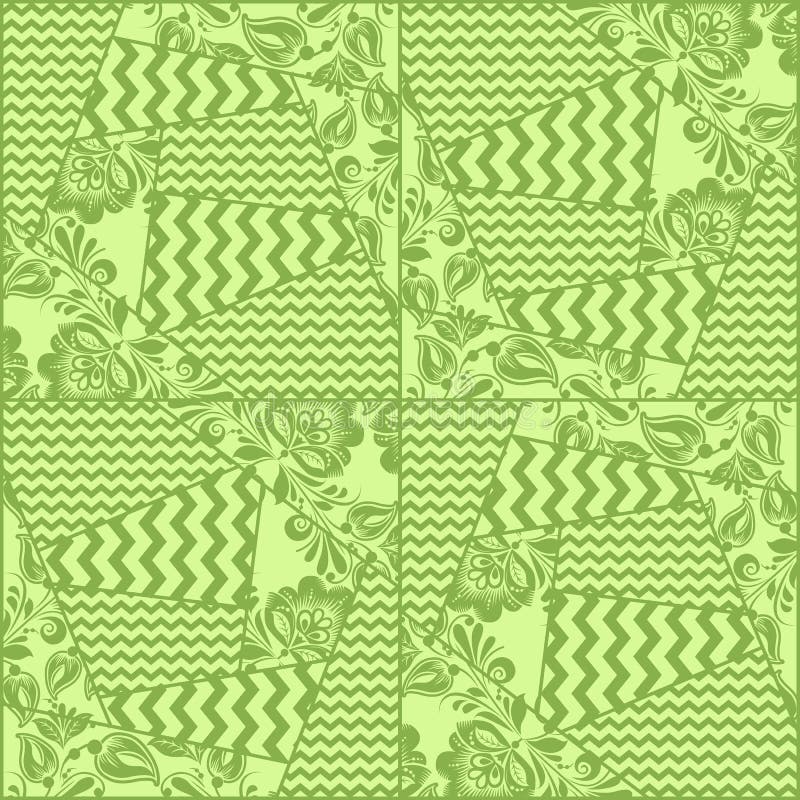 Greenery Chevron, Russian Floral Seamless Pattern Stock Vector ...
