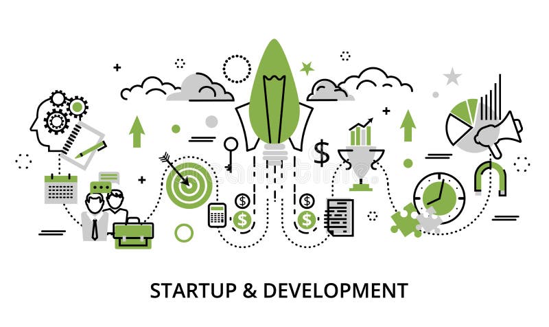 Greenery Concept of Startup and Development Project Stock Vector ...