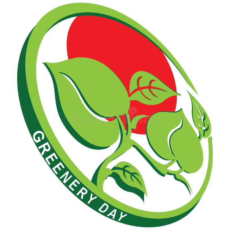 Greenery Day emblem stock vector. Illustration of japan - 39274491