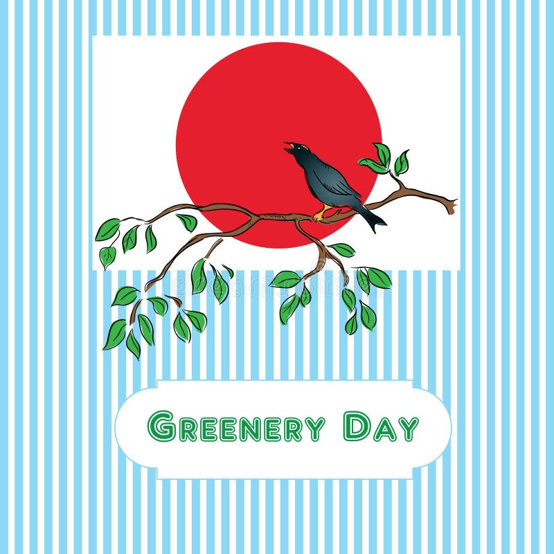 Greenery Day stock vector. Illustration of outline, japan - 39524277