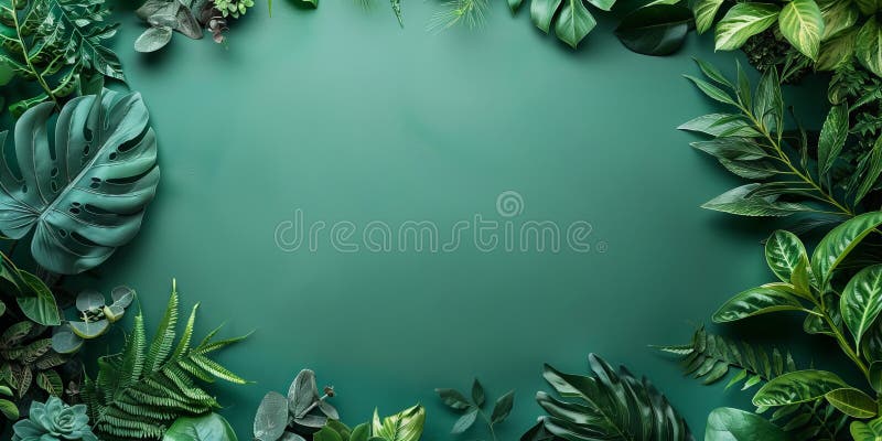 Greenery Design in a Layout Ideal for Text Placement Stock Illustration ...