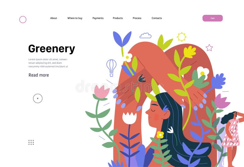 Greenery, Ecology Flat Vector Illustration Stock Vector - Illustration ...