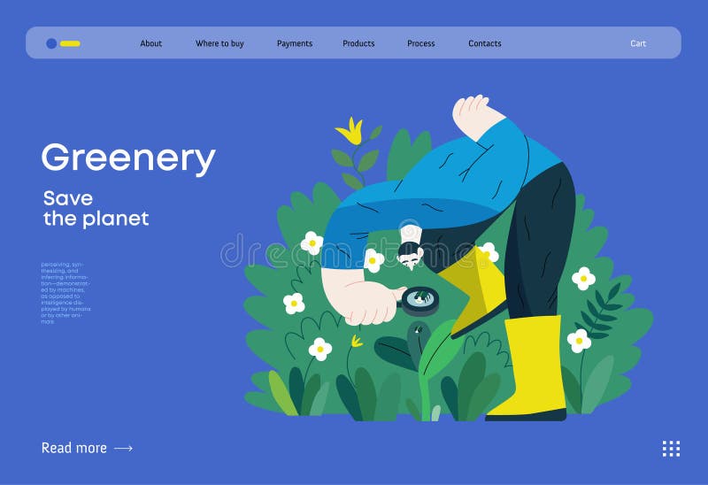 Greenery, Ecology Flat Vector Illustration Stock Vector - Illustration ...