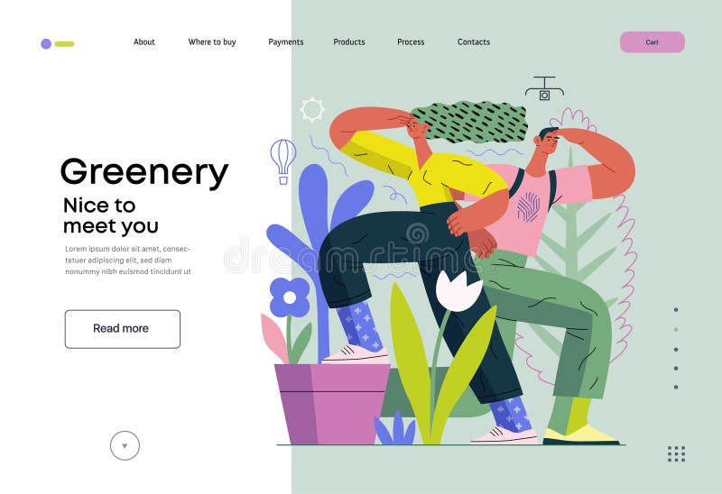 Greenery, Ecology Flat Vector Illustration Stock Vector - Illustration ...