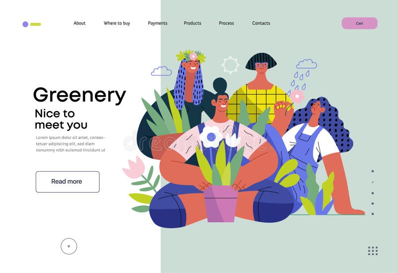 Greenery, Ecology Flat Vector Illustration Stock Vector - Illustration ...