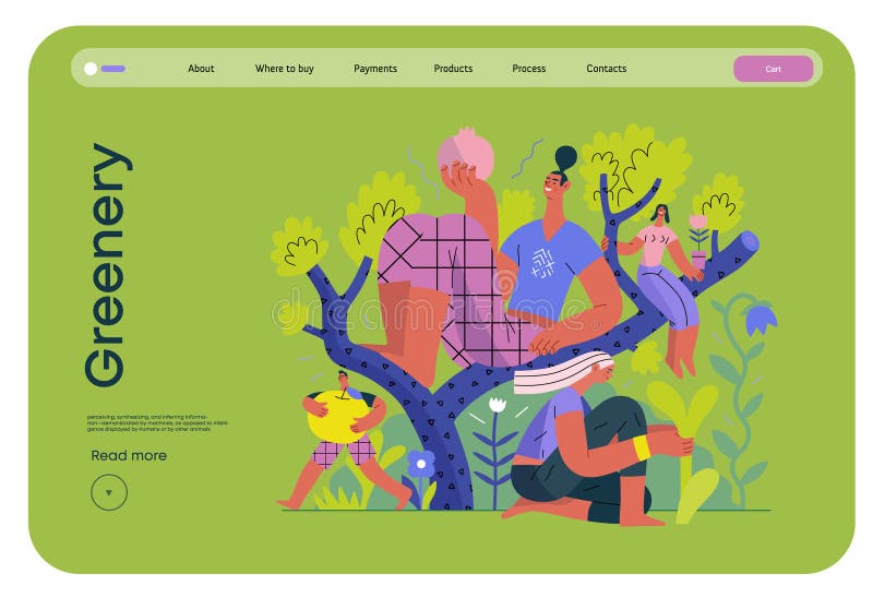 Greenery, Ecology Flat Vector Illustration Stock Vector - Illustration ...