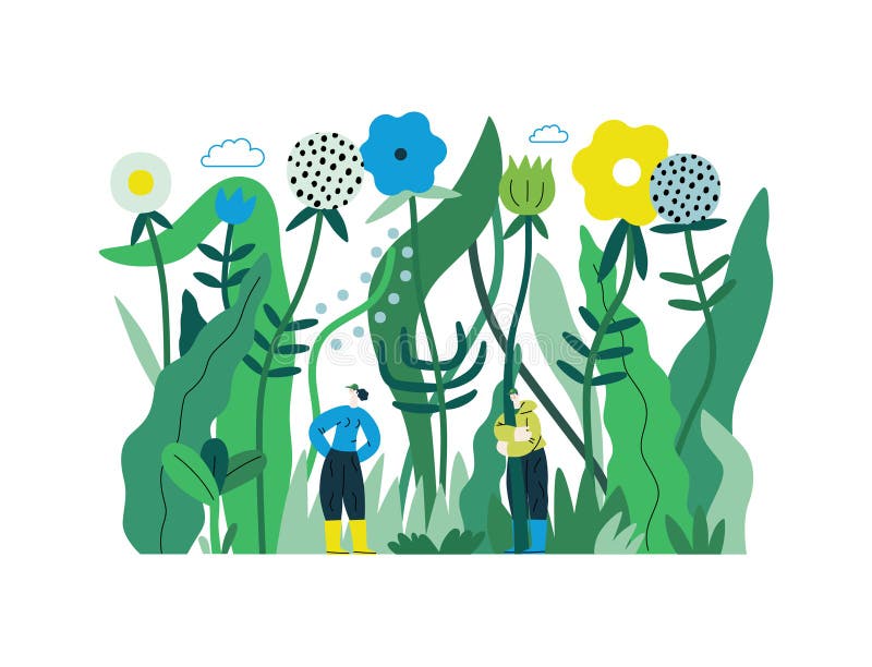 Greenery, Ecology Flat Vector Illustration Stock Vector - Illustration ...