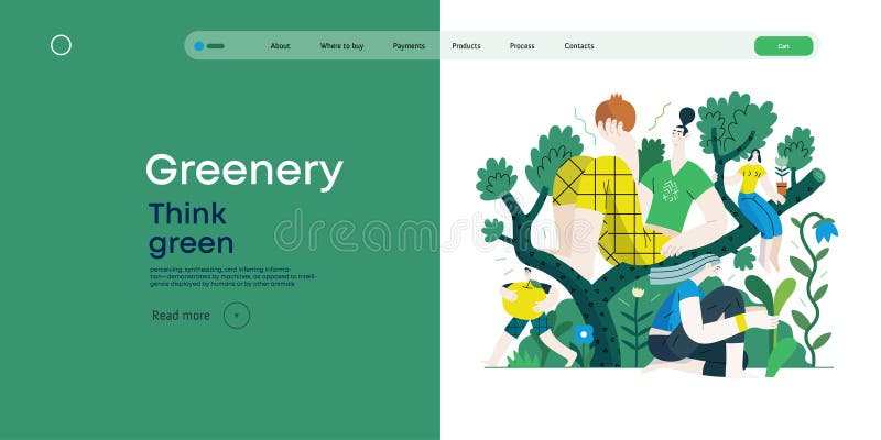 Greenery, Ecology Flat Vector Illustration Stock Vector - Illustration ...