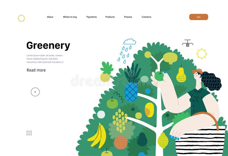 Greenery, Ecology Flat Vector Illustration Stock Vector - Illustration ...