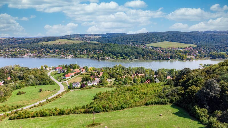Greenery Landscape View of the Lake Orfu in Hungary Stock Image - Image ...
