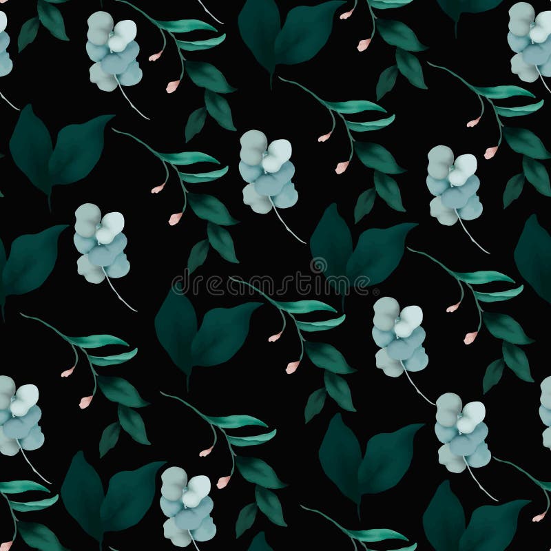 Greenery Leaf Watercolor Pattern Background Stock Vector - Illustration ...