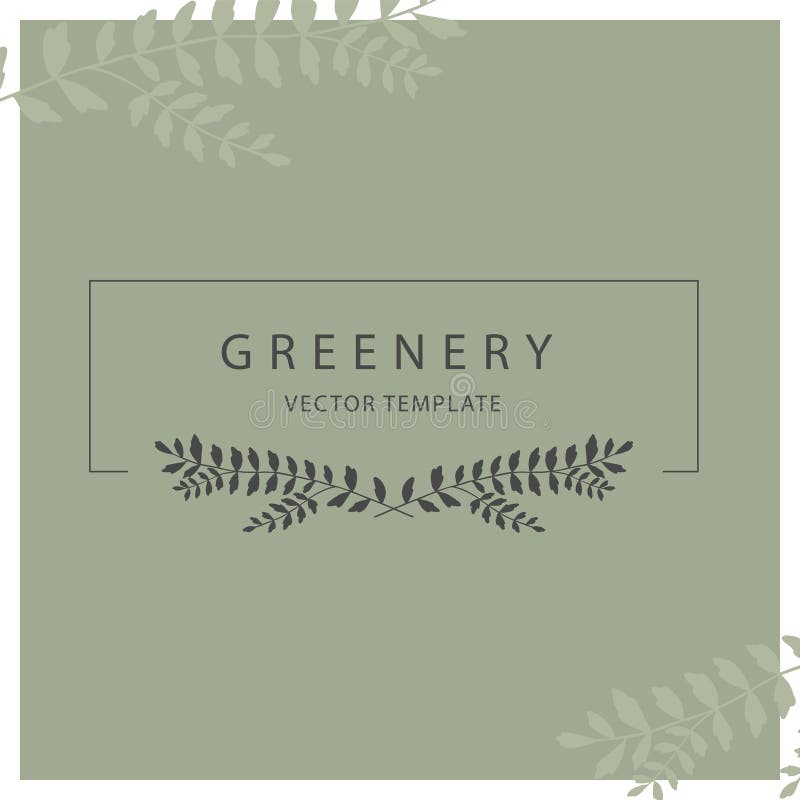 Elegant Frame with Silhouettes of Branch and Leaves. Stock Vector ...