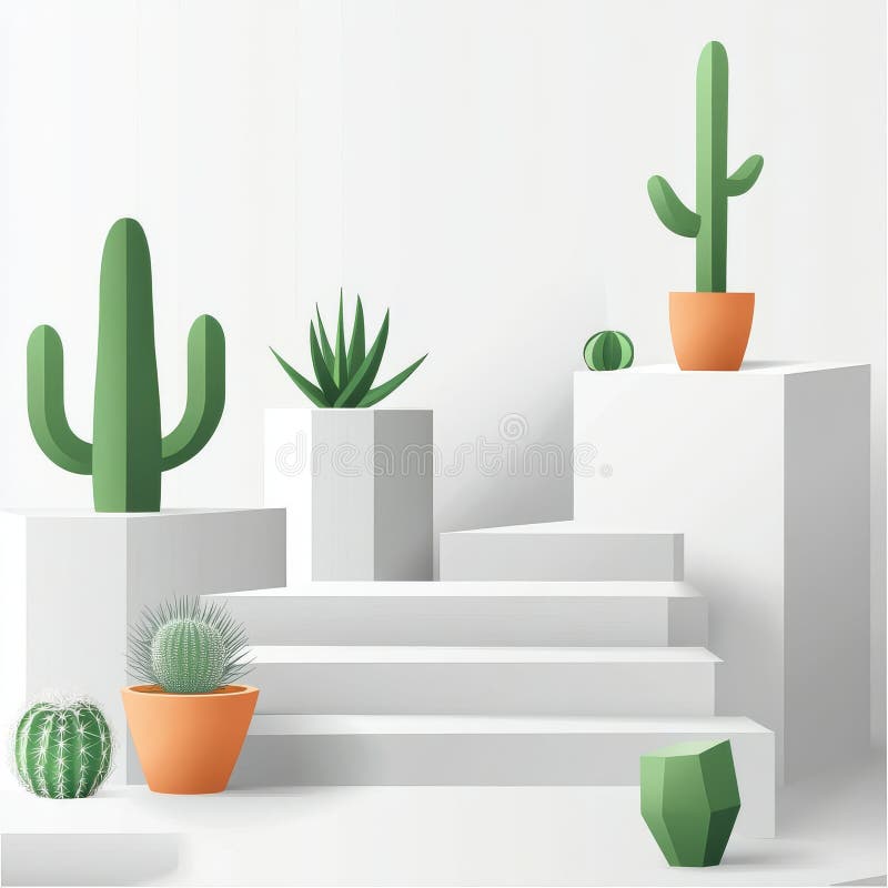 Greenery Minimalist Design Combine Create Modern Architecture Stock ...