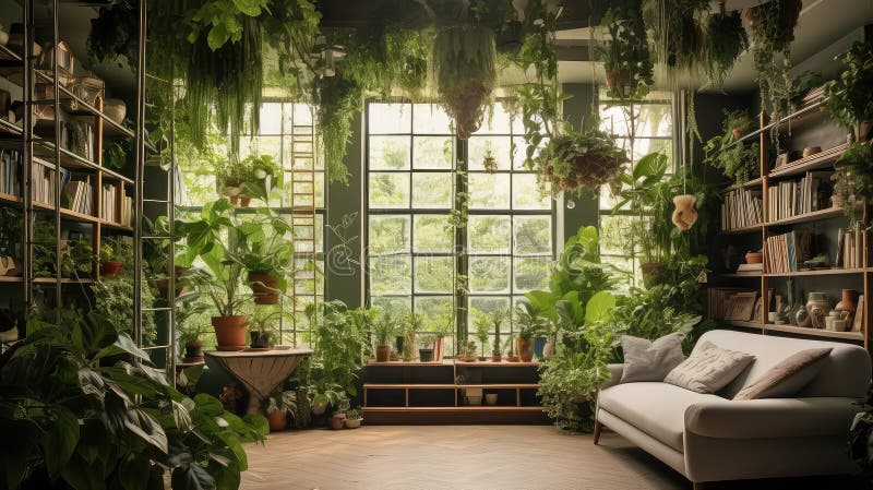 Greenery plan plants stock illustration. Illustration of soothing ...