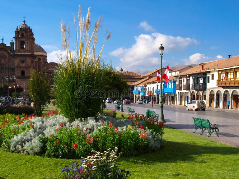 Greenery of Plaza De Armas in Cusco Editorial Photography - Image of ...