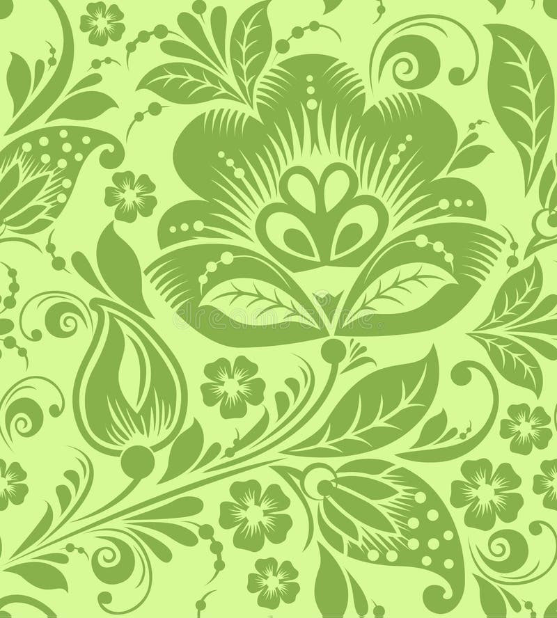 Greenery Russian Floral Seamless Pattern Texture Stock Vector ...
