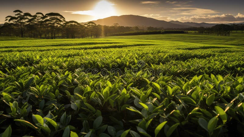 Greenery tea tree leaf stock illustration. Illustration of refreshing ...