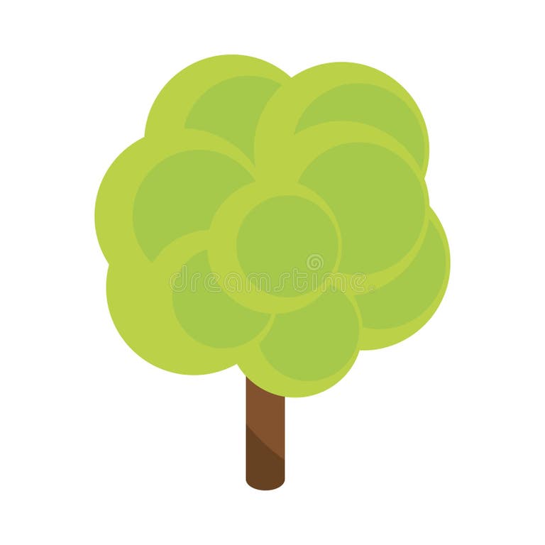 Greenery tree isometric stock vector. Illustration of bush - 258091209