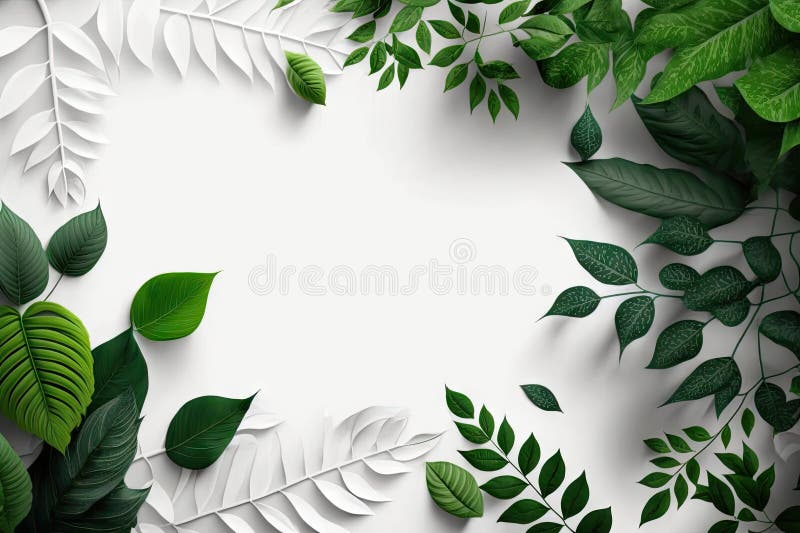 Greenery on White: a Fresh Background for Your Designs. Stock ...