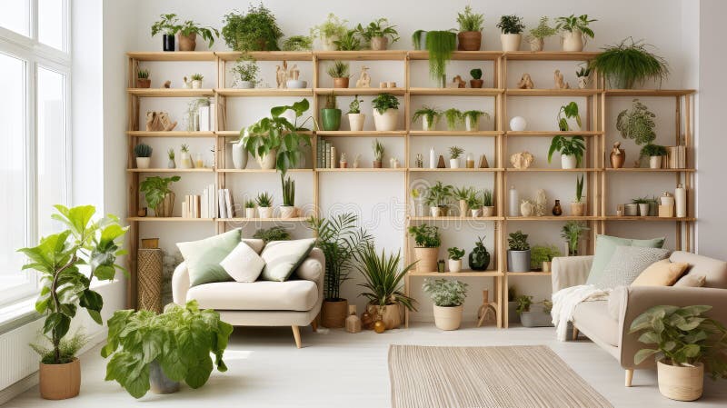 Greenery white studio wall stock illustration. Illustration of design ...