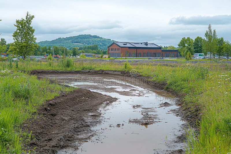 A Greenfield Construction Site, Modern and Industrial, Development ...