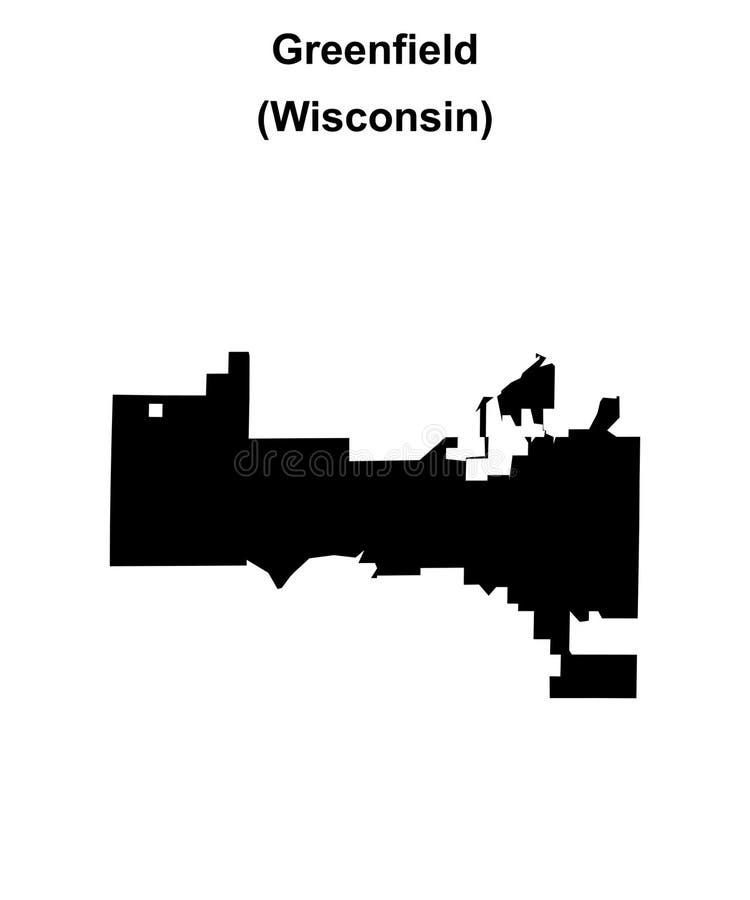 Greenfield outline map stock vector. Illustration of boundaries - 357624423