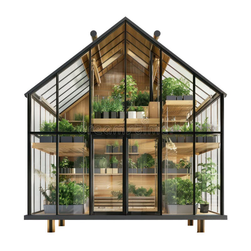 Greenhouse 3d Rendering Front View Isolate Stock Photo - Illustration ...