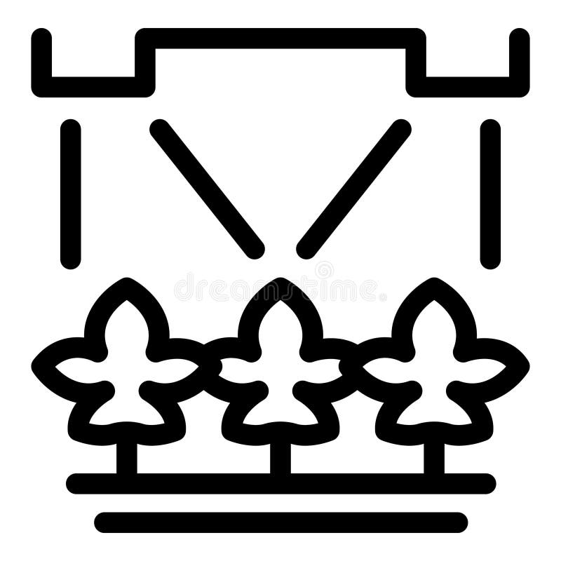 Greenhouse Equipment Shining Light on Plants Line Icon Stock ...