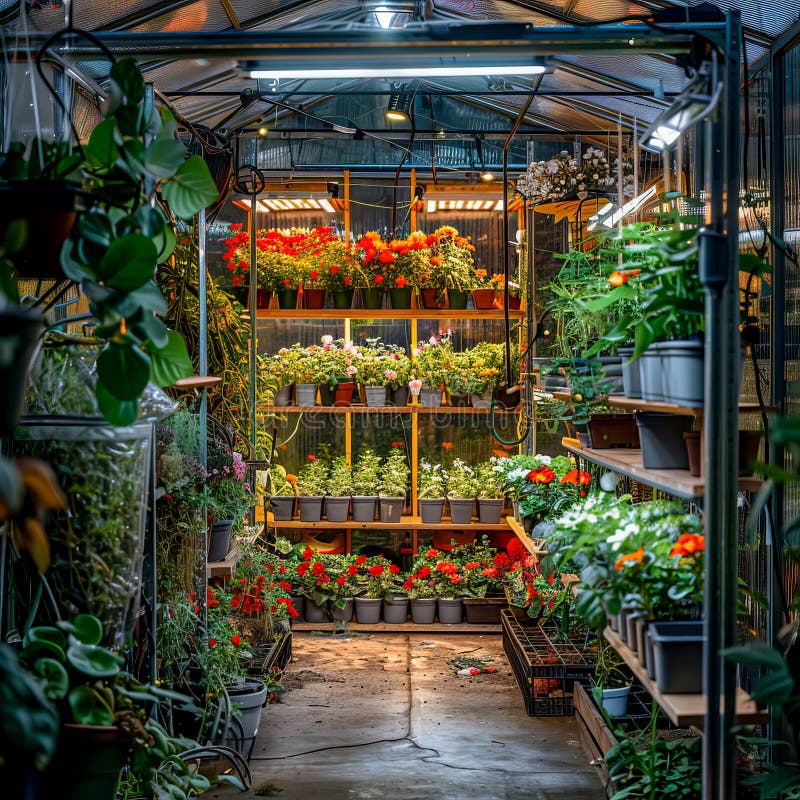 Greenhouse Filled with Lots of Potted Plants and Plants Growing Inside ...
