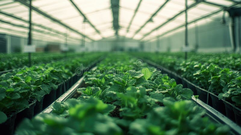 Greenhouse Indoor Farming with Hydroponics Stock Image - Image of ...