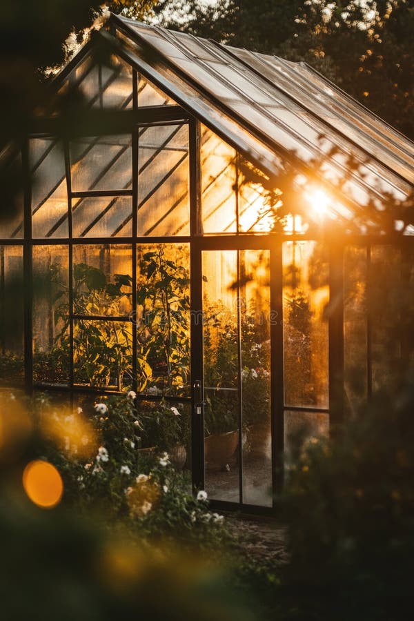 A Greenhouse with Natural Light Pouring in through the Windows Stock ...