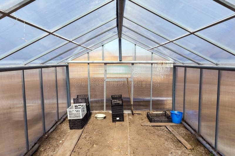 The Greenhouse Polycarbonate with Gable Roof Stock Image - Image of ...