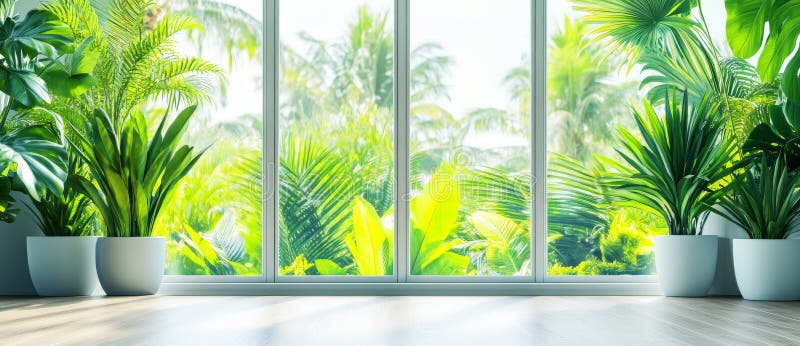 A Greenhouse Scene Displaying Rich Greenery and Bright Natural Light ...