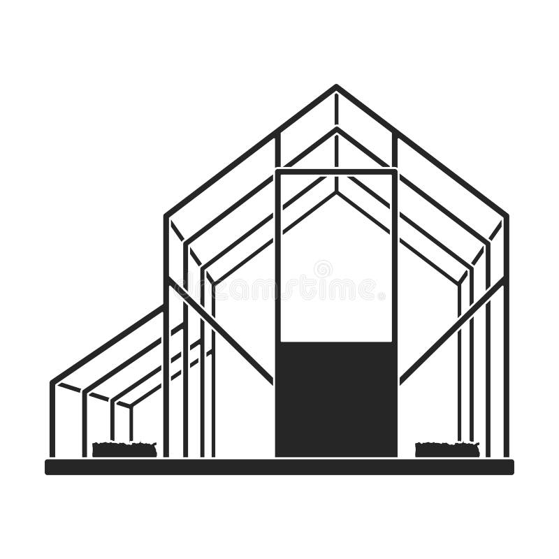 Greenhouse Vector Outline Icon. Vector Illustration Greenhouse on White ...