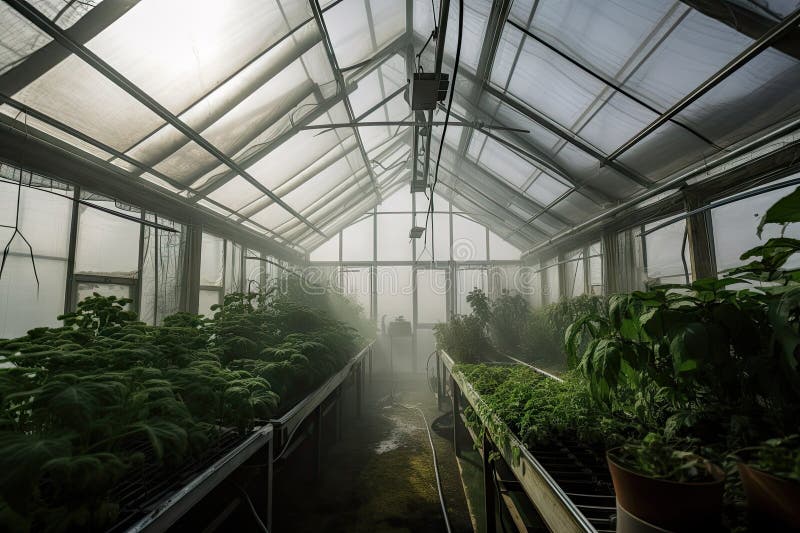 Greenhouse, with View of Hybrid Plants Thriving Stock Photo - Image of ...