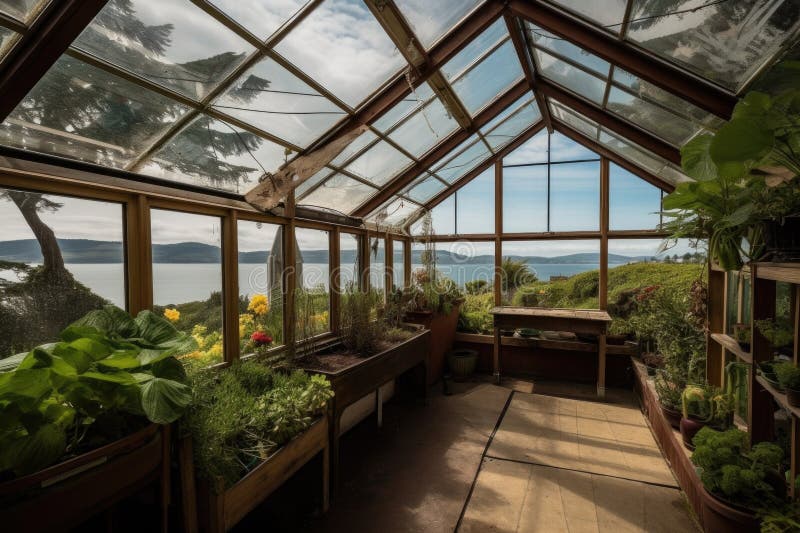 Greenhouse with View of the Ocean, Surrounded by Beautiful and Tranquil ...