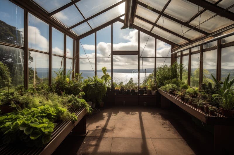 Greenhouse with View of the Ocean, Surrounded by Beautiful and Tranquil ...