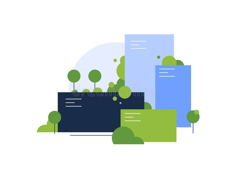Urban Greening,Infographic with Blocks and Greens Stock Vector ...