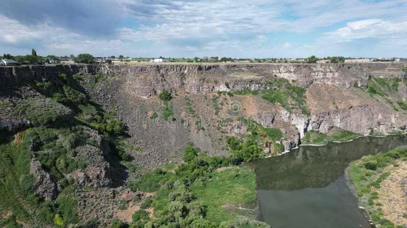 Greenish River between Cliff in Summer Stock Photo - Image of ...
