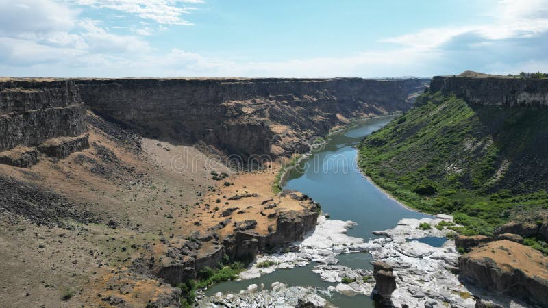 Greenish River between Cliffs in a Summer Day Stock Photo - Image of ...