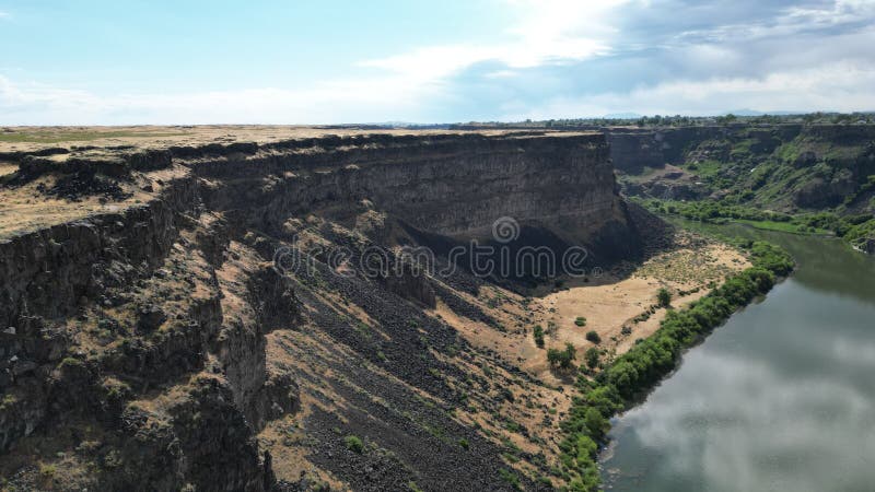 Greenish River between Cliffs in a Summer Day Stock Photo - Image of ...