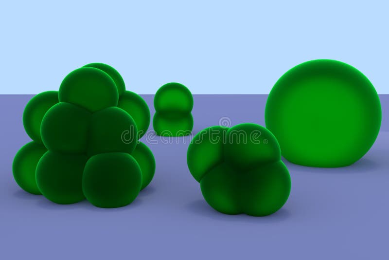 Greenish, Slightly Transparent Spheres of Different Sizes Stock ...