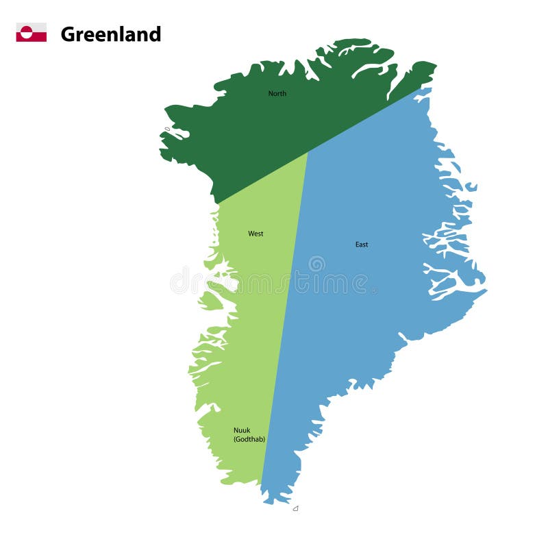 Map of Greenland with Flag. 3d Map of Greenland Stock Vector ...