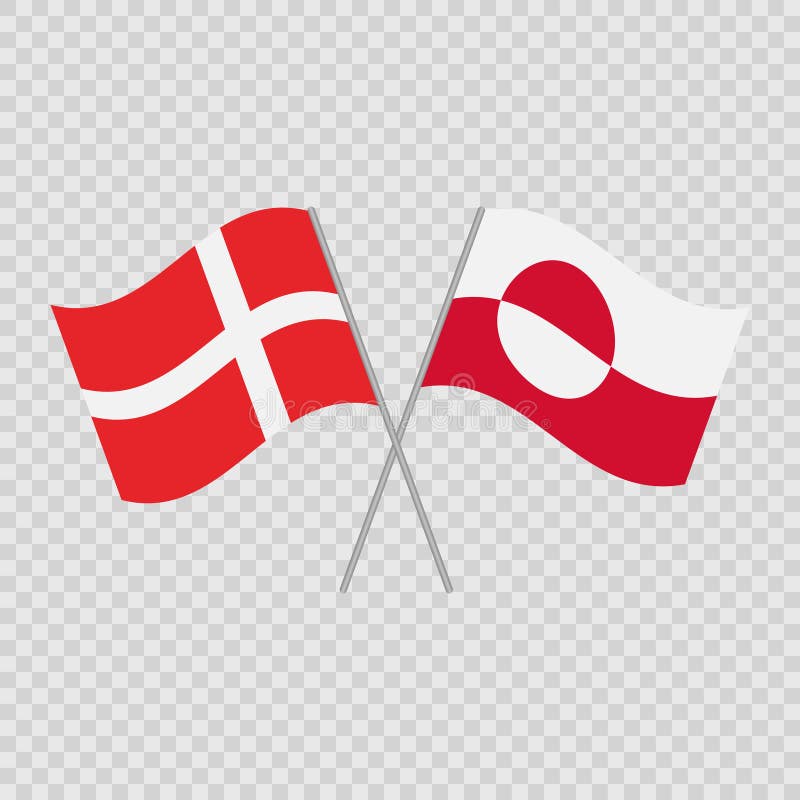 Greenland and Denmark Flags. Vector Illustration Stock Illustration ...