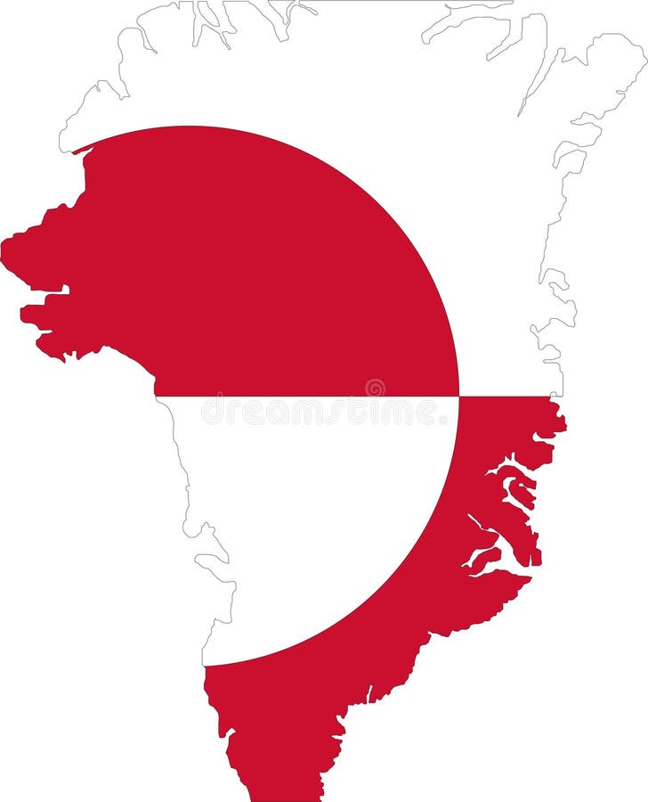 Greenland Flag in Map, Greenland Map with Flag, Country Map, Greenland ...